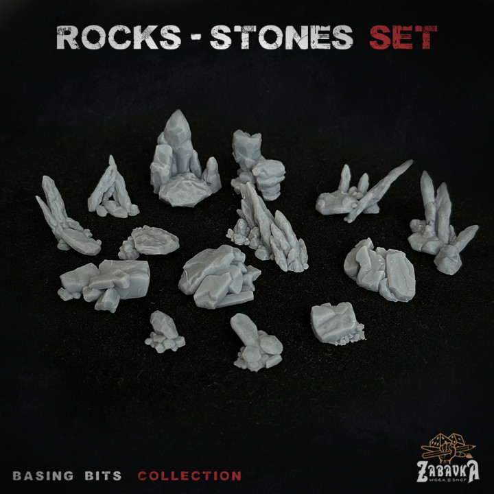 3D Printable Rocks & Stones - Basing Bits by Zabavka Workshop