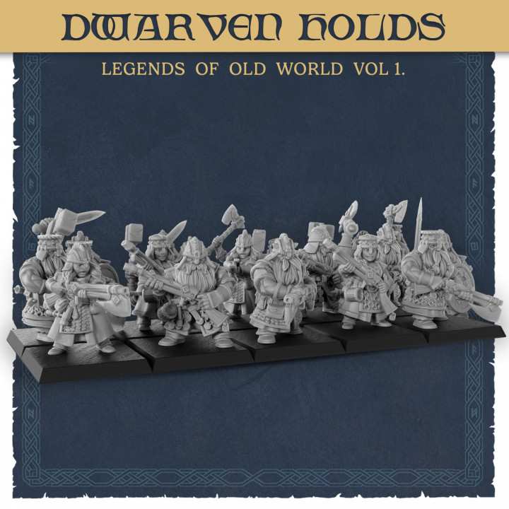 3D Printable Dwarf Clan Warriors Gunners - Dwarven Holds by Titan Forge ...