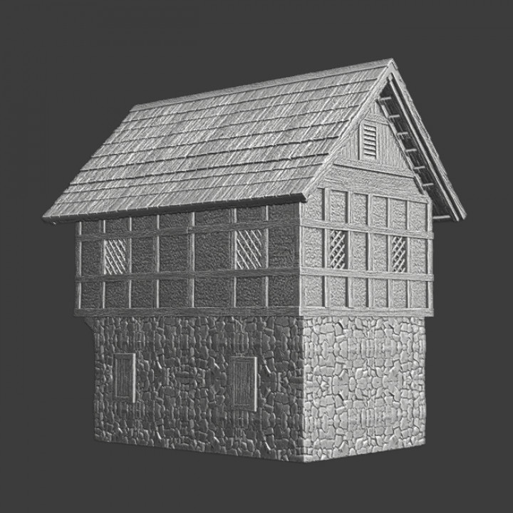 3D Printable Medieval stone House Model - Wargaming props by Northern ...