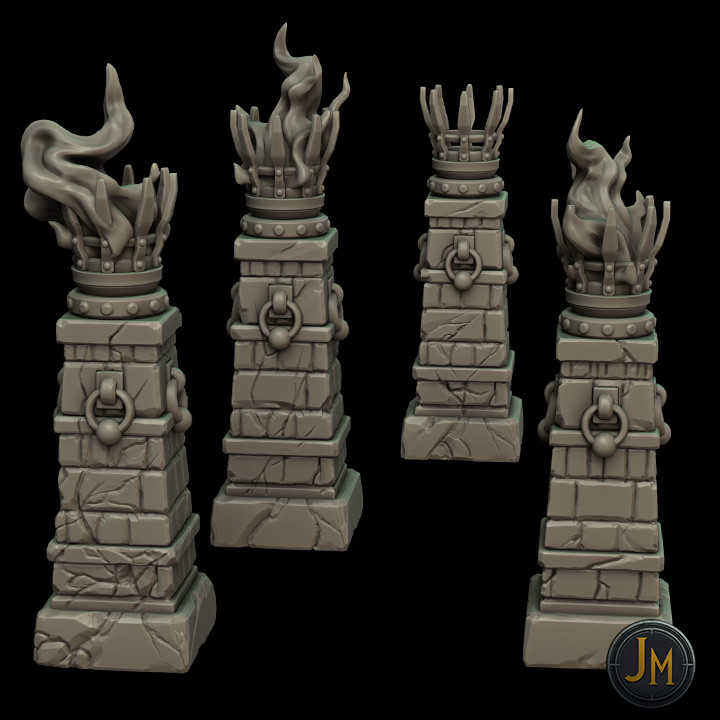 3D Printable Flame Pillars by Jandro Marquez
