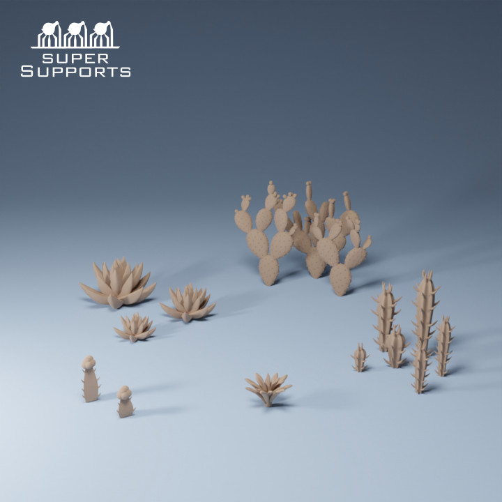 3D Printable Desert plants group 1 by The King of Bits