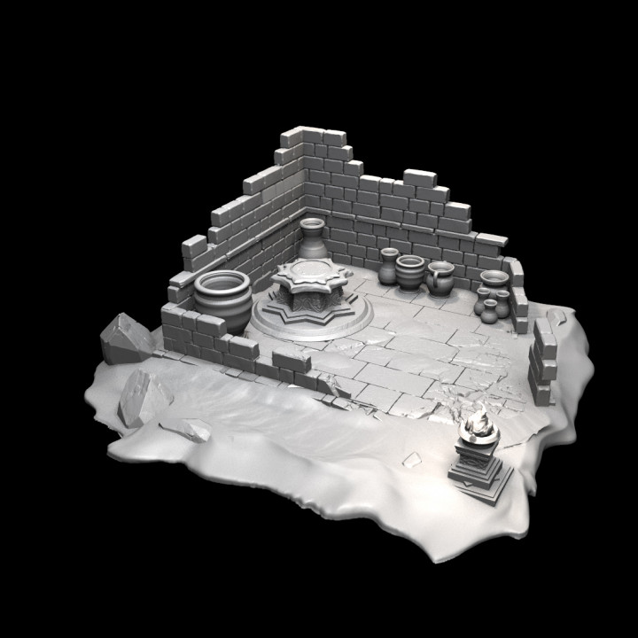 3D Printable DRM002 Desert S4 Diorama :: Game Pop Dioramas :: Black ...