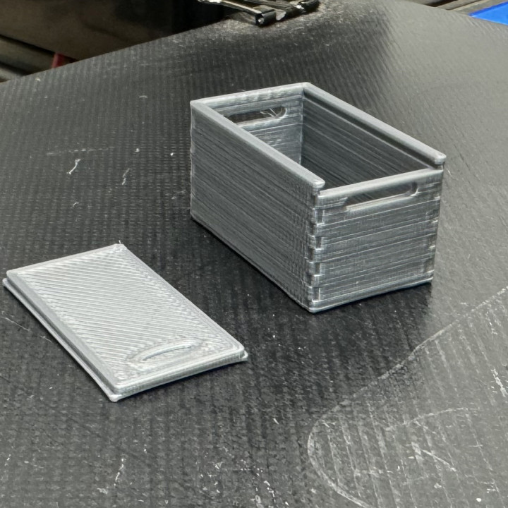 3D Printable Mini Sliding Top Crate by Brian Grossmiller