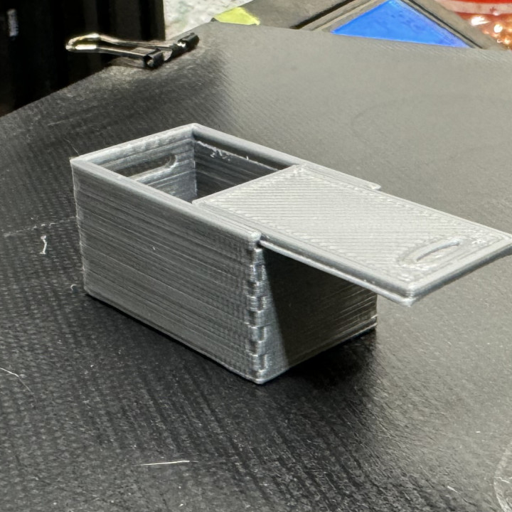3D Printable Mini Sliding Top Crate by Brian Grossmiller