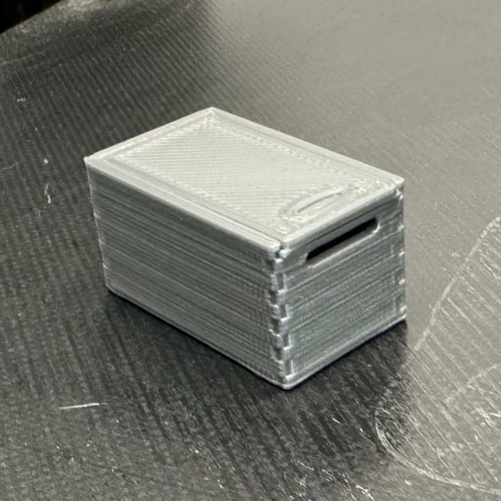 3D Printable Mini Sliding Top Crate by Brian Grossmiller
