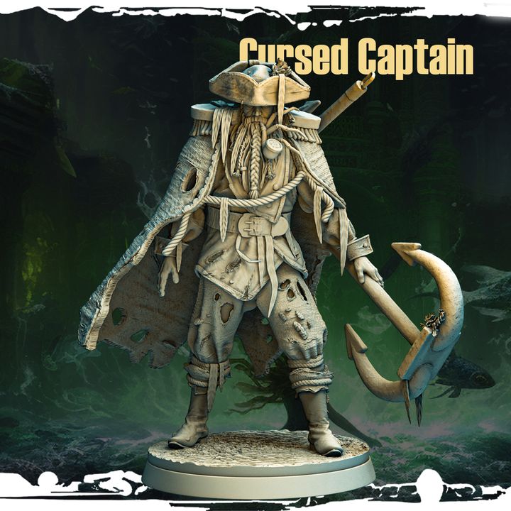 3D Printable Cursed Captain - Terror on Cursed Waters by Monolith Arts