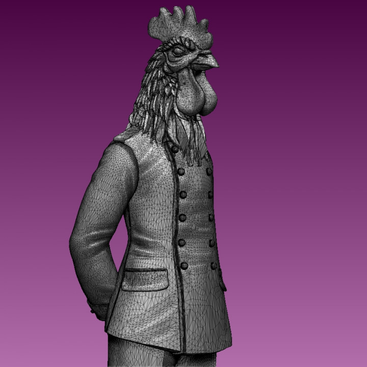 3D Printable rooster man by 3Dimontis