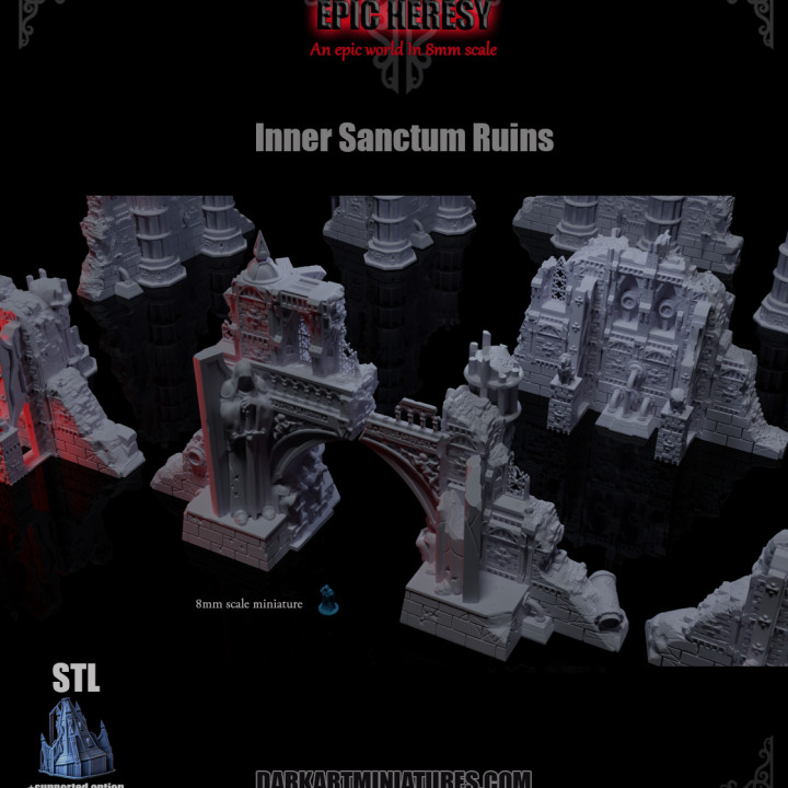3D Printable Epic Heresy: Inner Sanctum Ruins by Klaus Teschner
