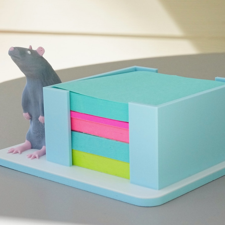3D Printable Rat Post-it dispenser by Philippe Barreaud