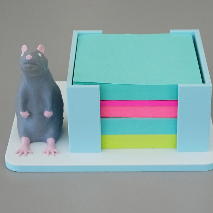 3D Printable Rat Post-it dispenser by Philippe Barreaud