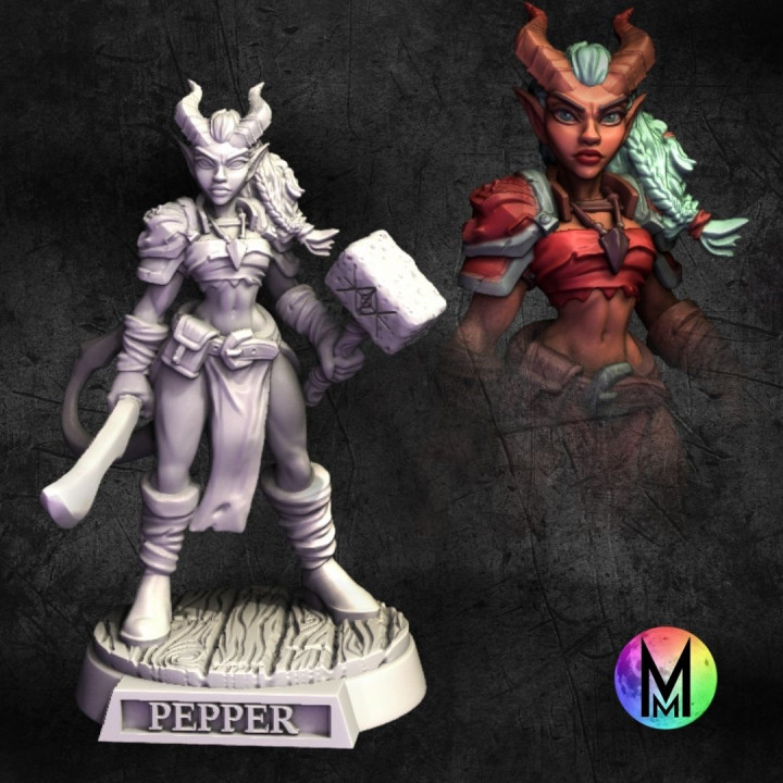3D Printable Female Tiefling Set - Bard, Fighter / Barbarian, Rogue, Monk, Druid, Sorcerer (Set ...