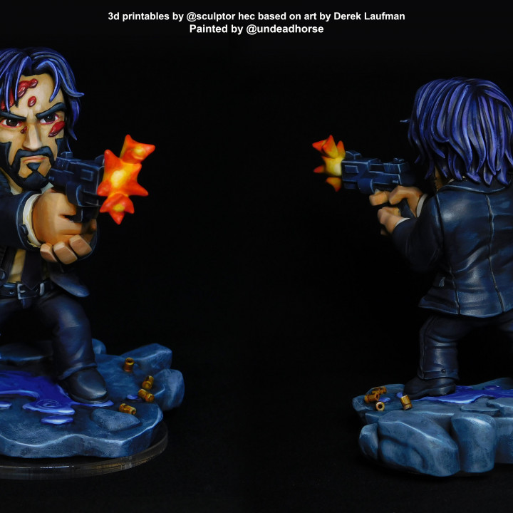 3D Printable John Wick Chibi - Fee 3d Printable by Ronin Arts Workshop