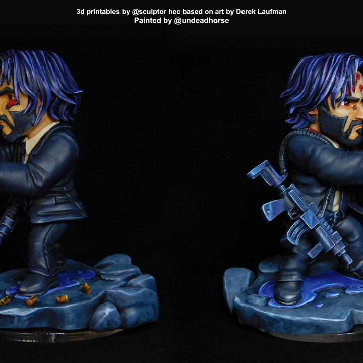 3D Printable John Wick Chibi - Fee 3d Printable by Ronin Arts Workshop