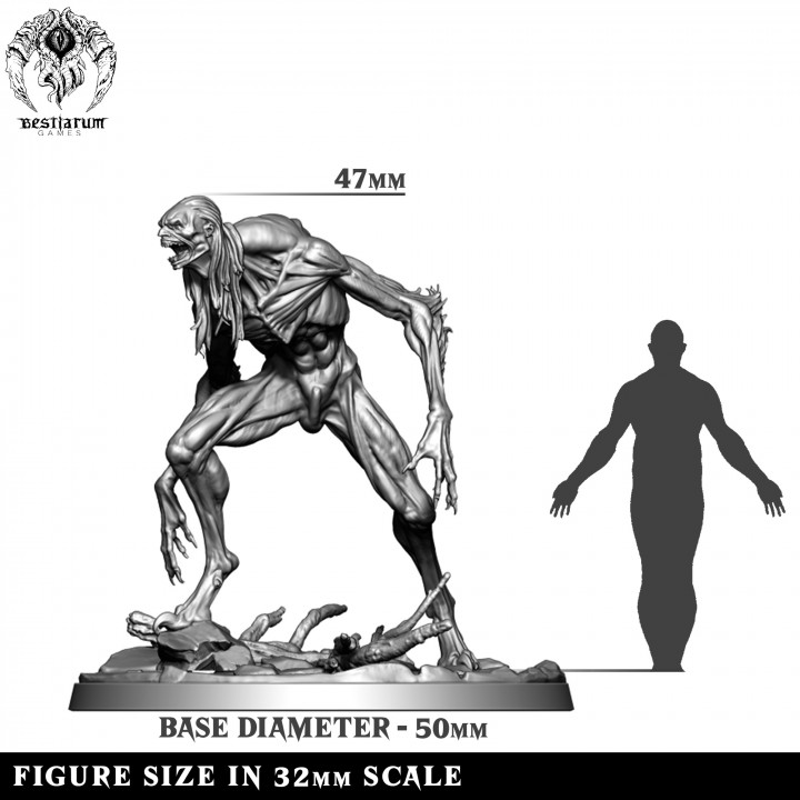 3D Printable Werewolf Kin Alpha by Bestiarum Miniatures