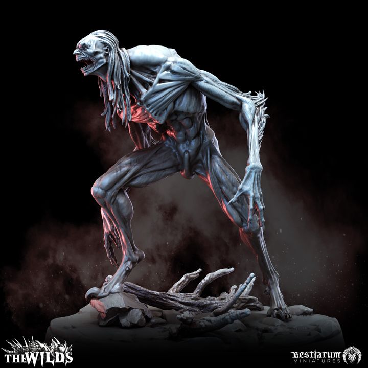 3D Printable Werewolf Kin Alpha by Bestiarum Miniatures