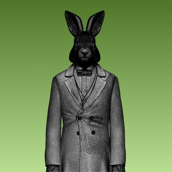 3D Printable rabbit man by 3Dimontis