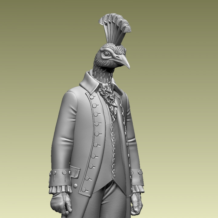 3d Printable Peacock Man By 3dimontis