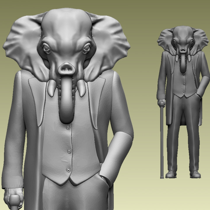 3D Printable elephant man by Dmitry Tishchenkov