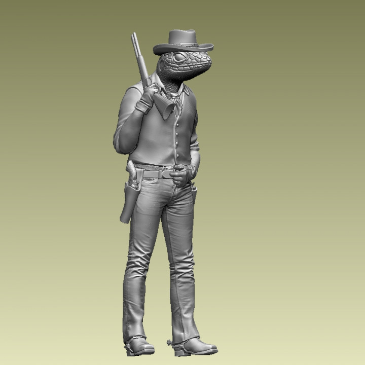 3D Printable lizard cowboy by Dmitry Tishchenkov