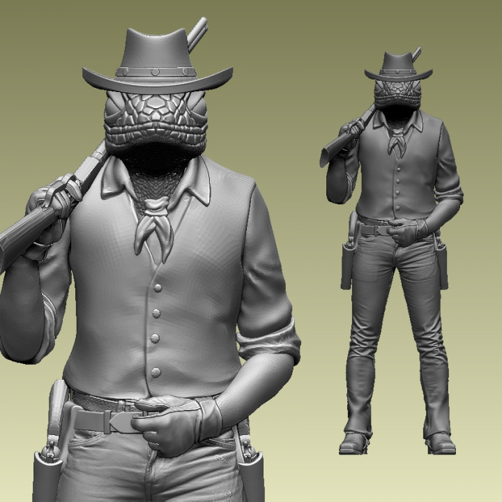3D Printable lizard cowboy by Dmitry Tishchenkov