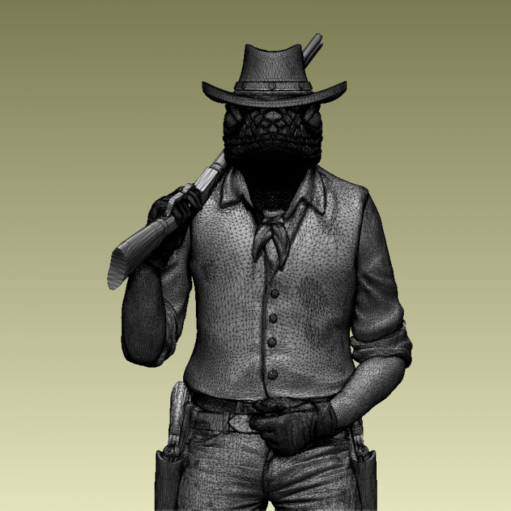 3D Printable lizard cowboy by Dmitry Tishchenkov
