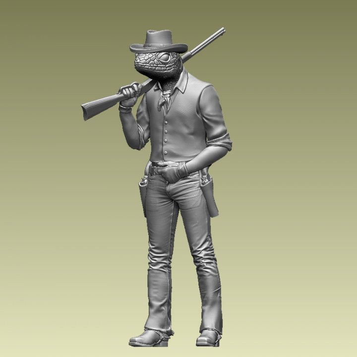 3D Printable lizard cowboy by Dmitry Tishchenkov
