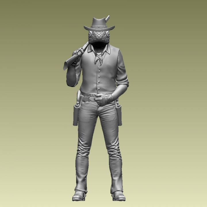 3D Printable lizard cowboy by Dmitry Tishchenkov