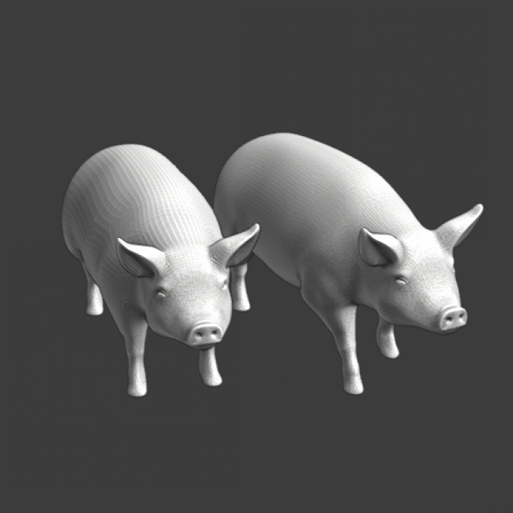 3D Printable Two pigs for wargaming/diorama building by Northern ...