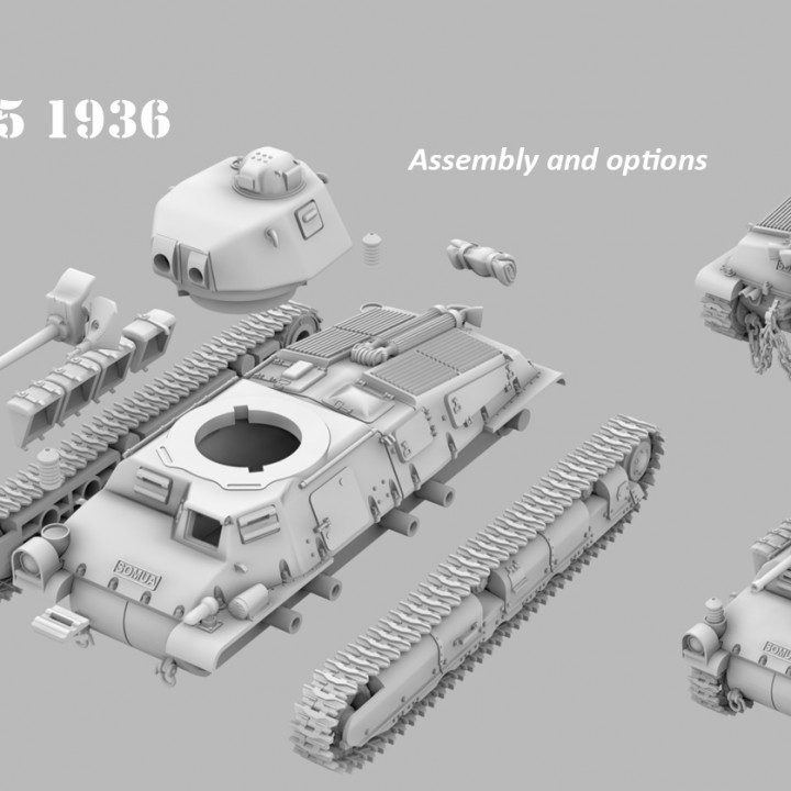3D Printable Somua S35 by Counlane Models