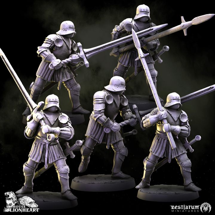3D Printable Lords Guard x5 | House Lionheart | Knights by Bestiarum ...