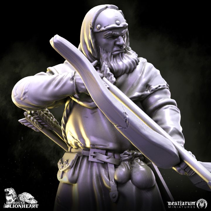3D Printable Militia Archers x 3 by Bestiarum Miniatures