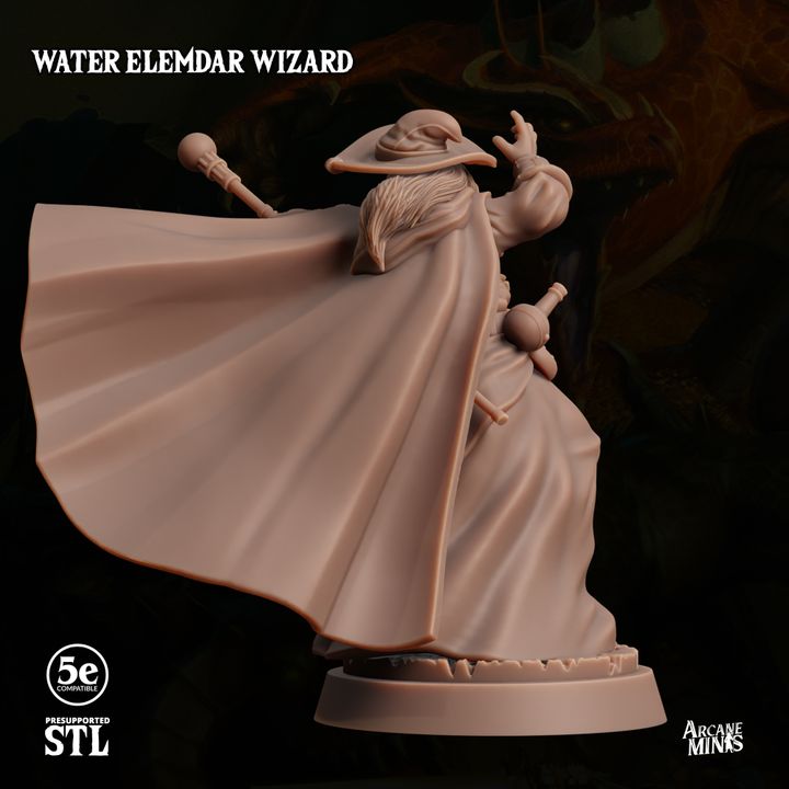 3D Printable Water Elemdar Wizard by Sordane Publishing