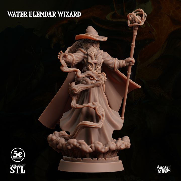 3D Printable Water Elemdar Wizard by Sordane Publishing