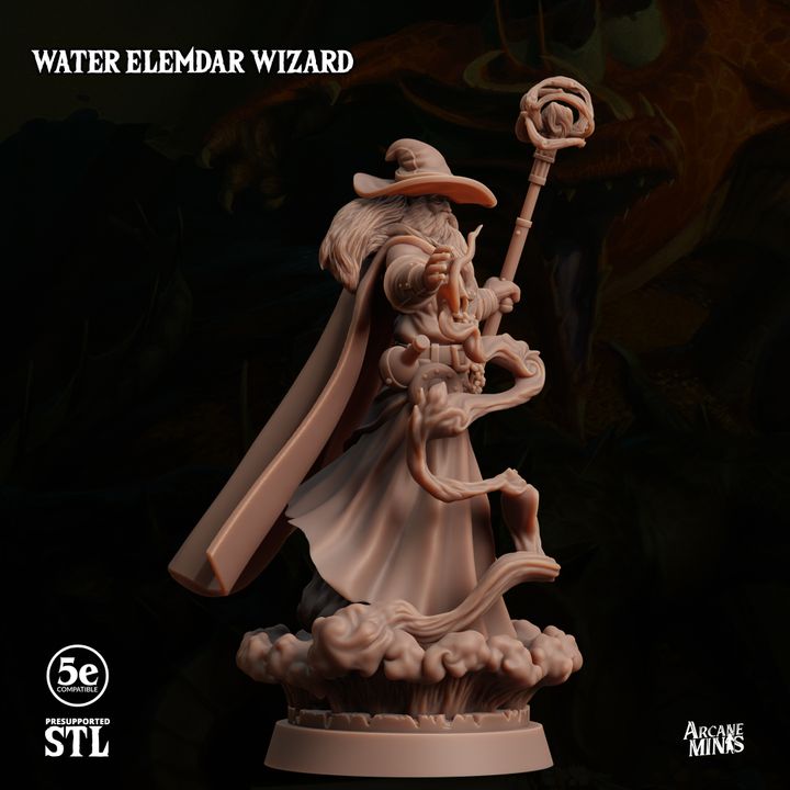 3D Printable Water Elemdar Wizard by Sordane Publishing