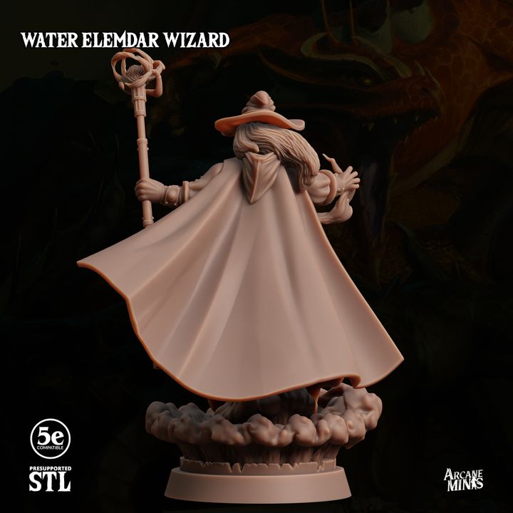 3D Printable Water Elemdar Wizard by Sordane Publishing