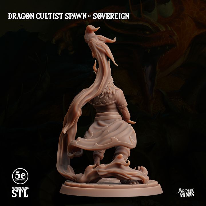 3D Printable Dragon Spawn Cultist - Sovereign by Sordane Publishing
