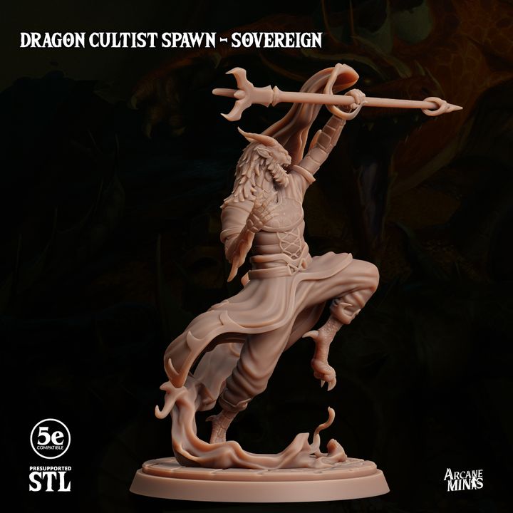 3D Printable Dragon Spawn Cultist - Sovereign by Sordane Publishing