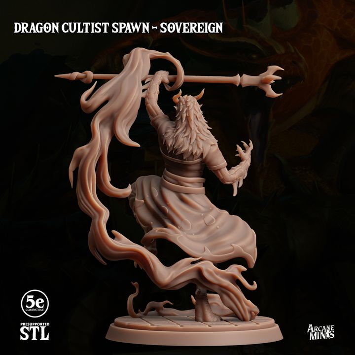 3D Printable Dragon Spawn Cultist - Sovereign by Sordane Publishing