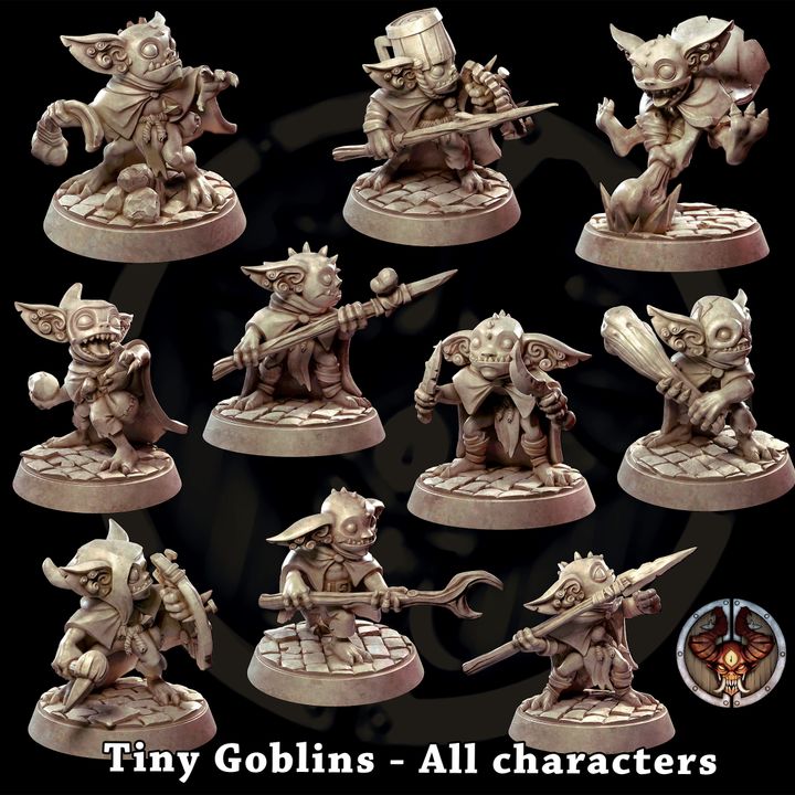 3D Printable Tiny Goblins - All variants by Demon Door Minis
