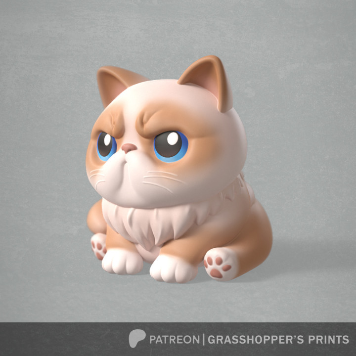 3D Printable GRUMPY CAT #2 by Grass Hopper
