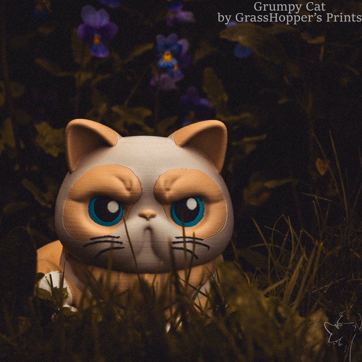 3D Print of GRUMPY CAT #2 by OnuHeino