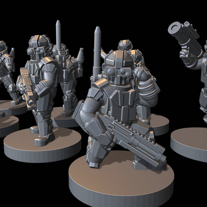 3D Printable 15mm SCI-FI Grand Tactics - VDV Support Teams ...