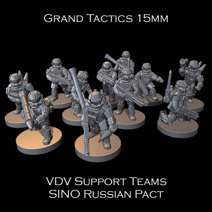 3D Printable 15mm SCI-FI Grand Tactics - VDV Support Teams ...