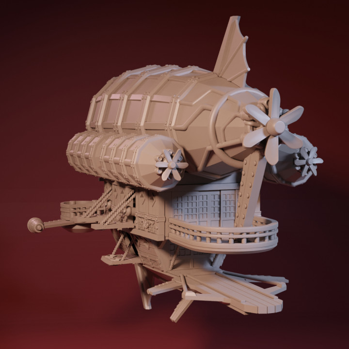 3D Printable Steampunk Zeppelin Japanese Airship - Yatagarasu by Steam ...