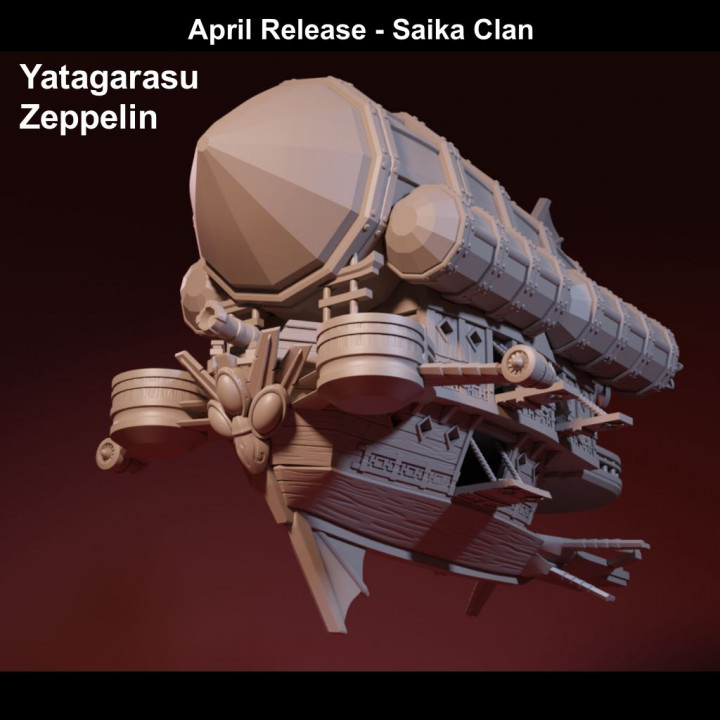 3D Printable Steampunk Zeppelin Japanese Airship - Yatagarasu by Steam ...
