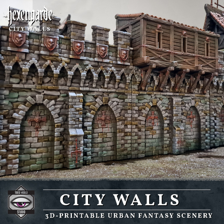 3D Printable City Walls by Tired World Studio