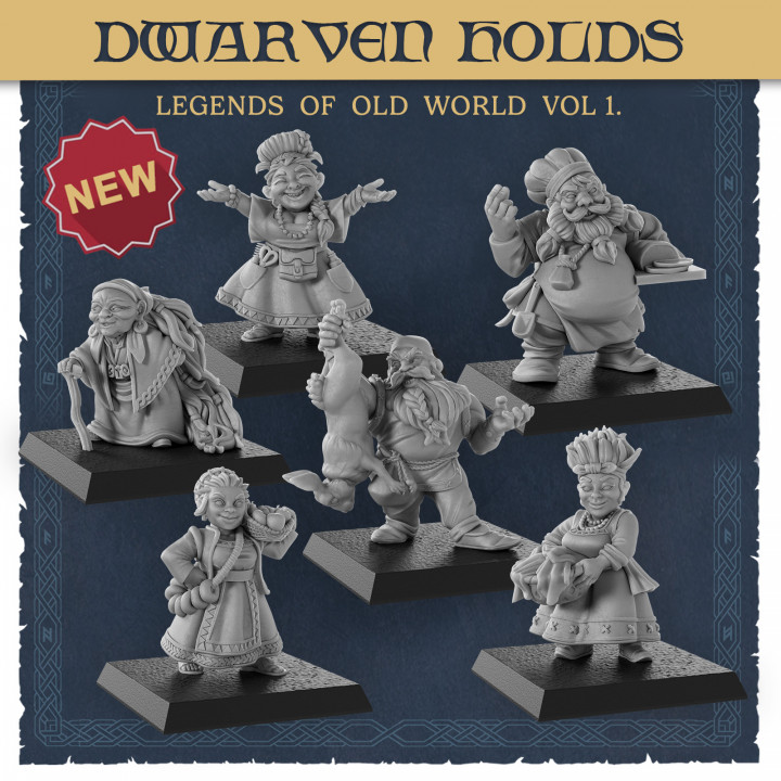 3D Printable RPG Townfolks Dwarven Holds by Titan Forge Miniatures