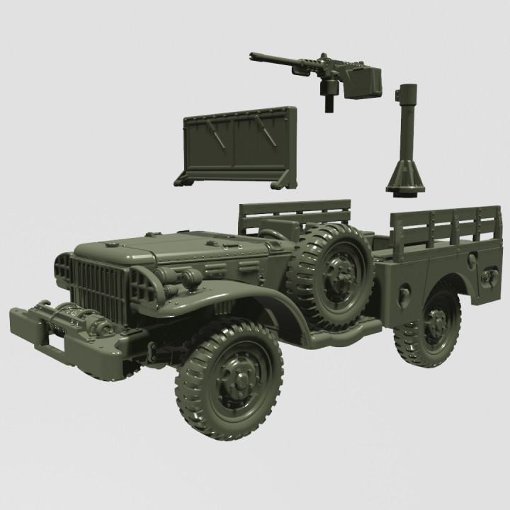 3D Printable Dodge WC51-52 with winch + machine gun + 60mm mortar (US ...