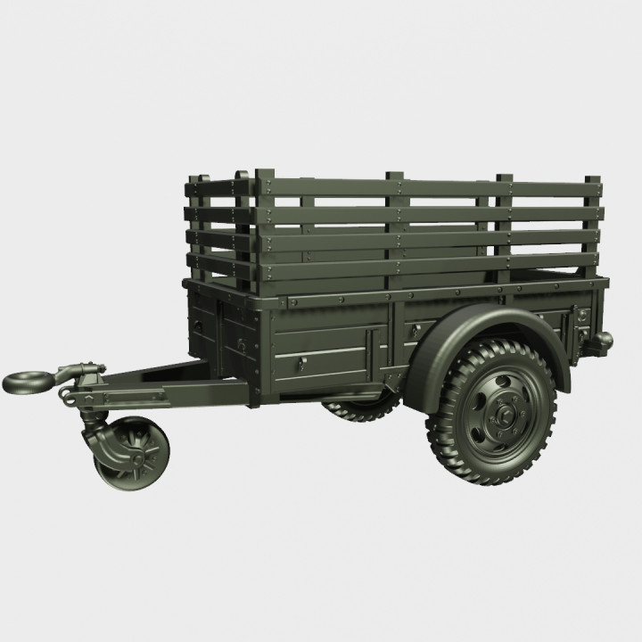 3D Printable Trailer Ben Hur 1-ton for Dodge WC (US, WW2) by Wargame3d