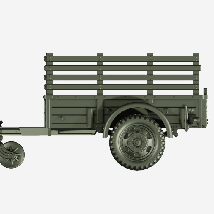 3D Printable Trailer Ben Hur 1-ton for Dodge WC (US, WW2) by Wargame3d